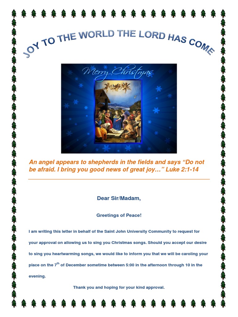 Request Letter For Caroling | PDF