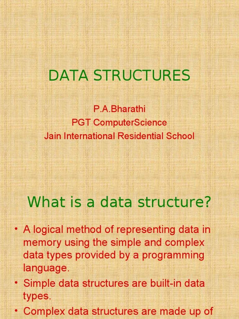 Data Structures Pdf Array Data Structure Data Structure