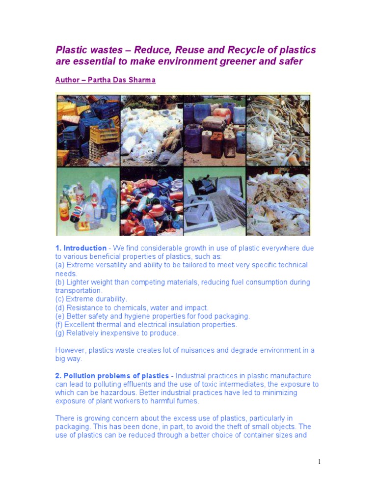 Plastic Wastes | PDF | Recycling | Plastic
