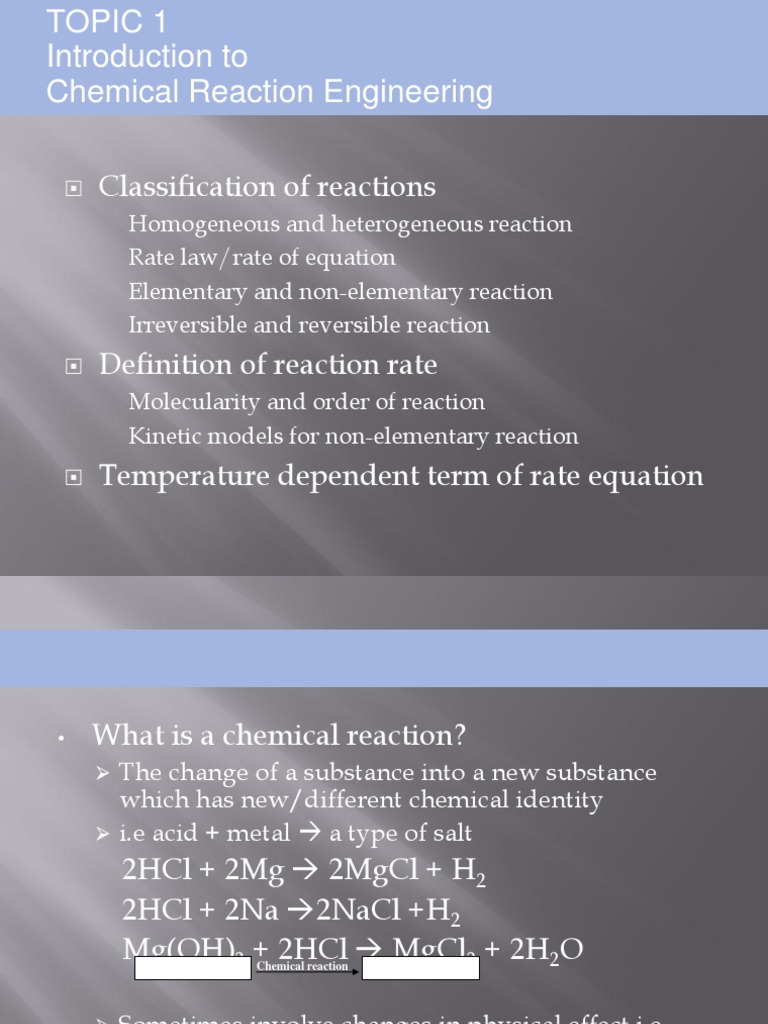 Introduction To CRE | PDF | Stoichiometry | Chemical Reactions