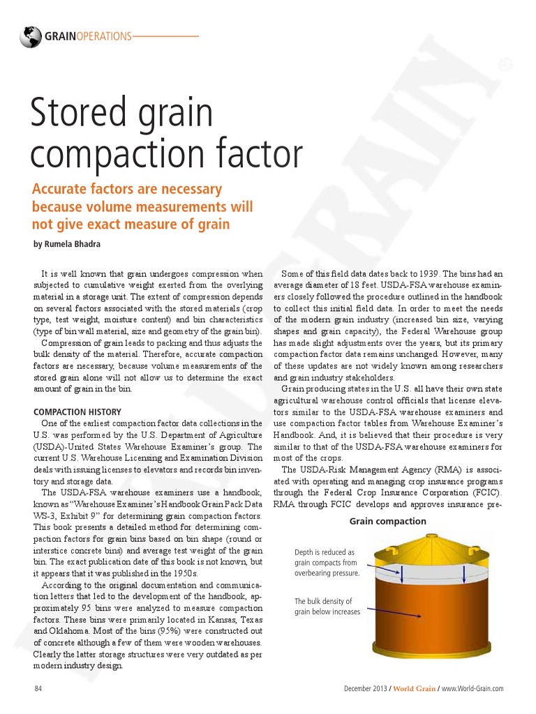 Grain Packing Factor Analysis | PDF | Cereals | Warehouse