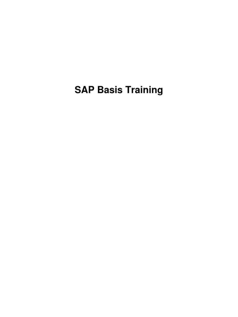 SAP Basis Training I | PDF