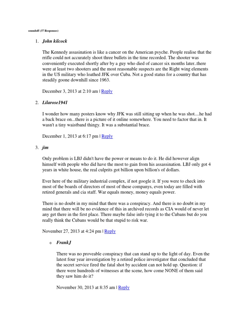 JFK Assassination Conspiracy Theories | PDF | Mystery, Thriller & Crime ...