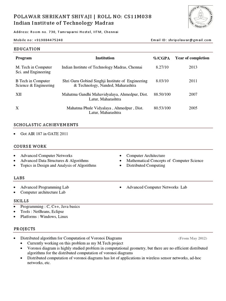 CS11M038 Polawar Shrikant | PDF | Computer Programming | Central ...