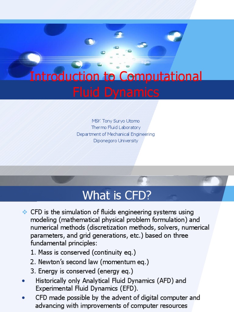 Introduction To Computational Fluid Dynamics | PDF | Computational ...