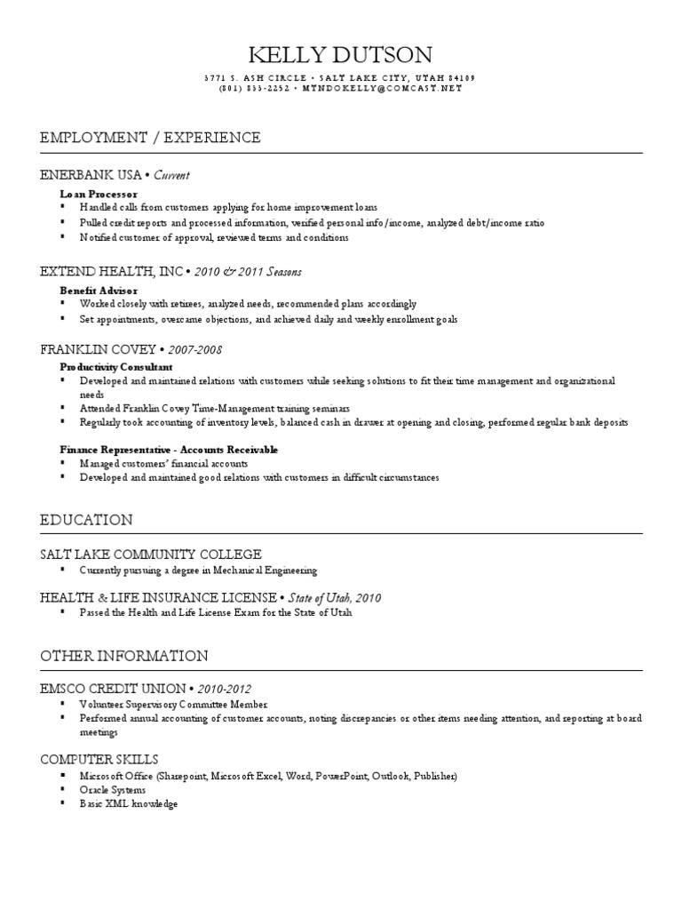 Kelly Dutson Resume Oct 24 | PDF | Career & Growth | Business