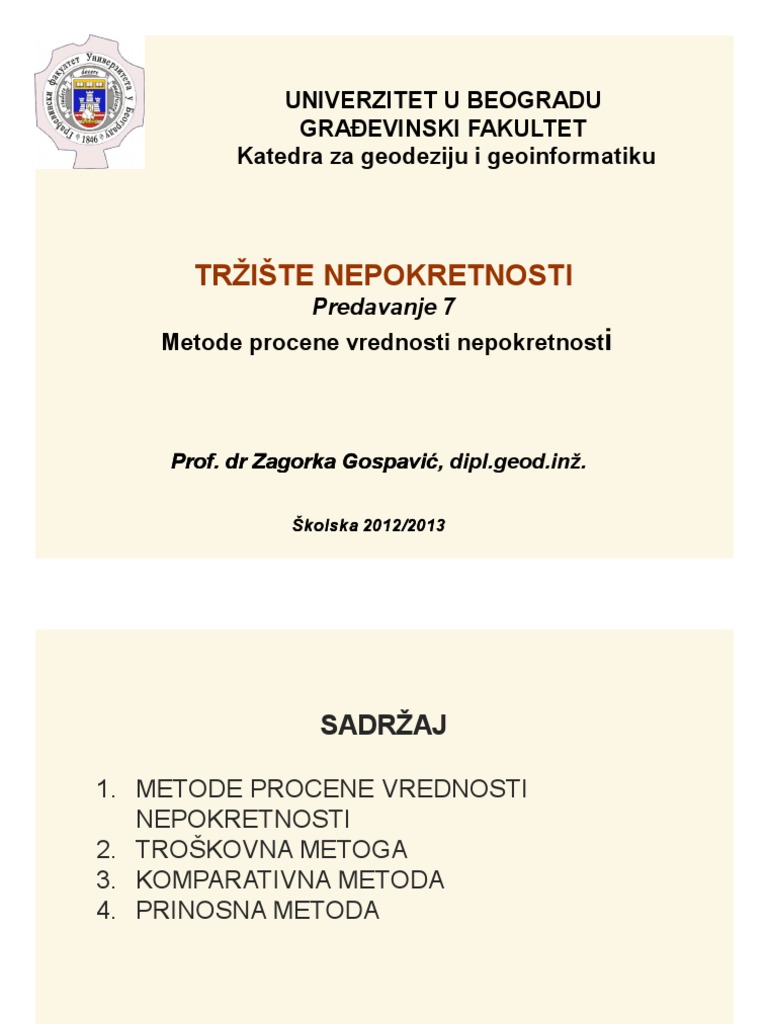KNJIGA Metode Procene Vrednosti | PDF