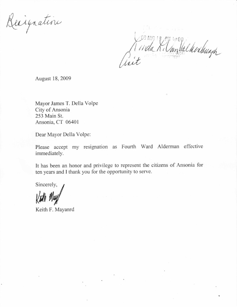 Resignation Letter | Local Government | Government