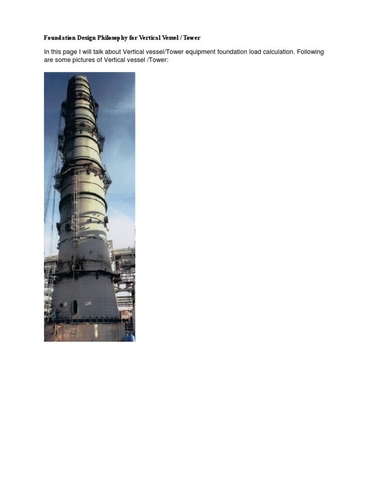 Foundation Design Philosophy for Vertical Vessel | Screw | Deep Foundation