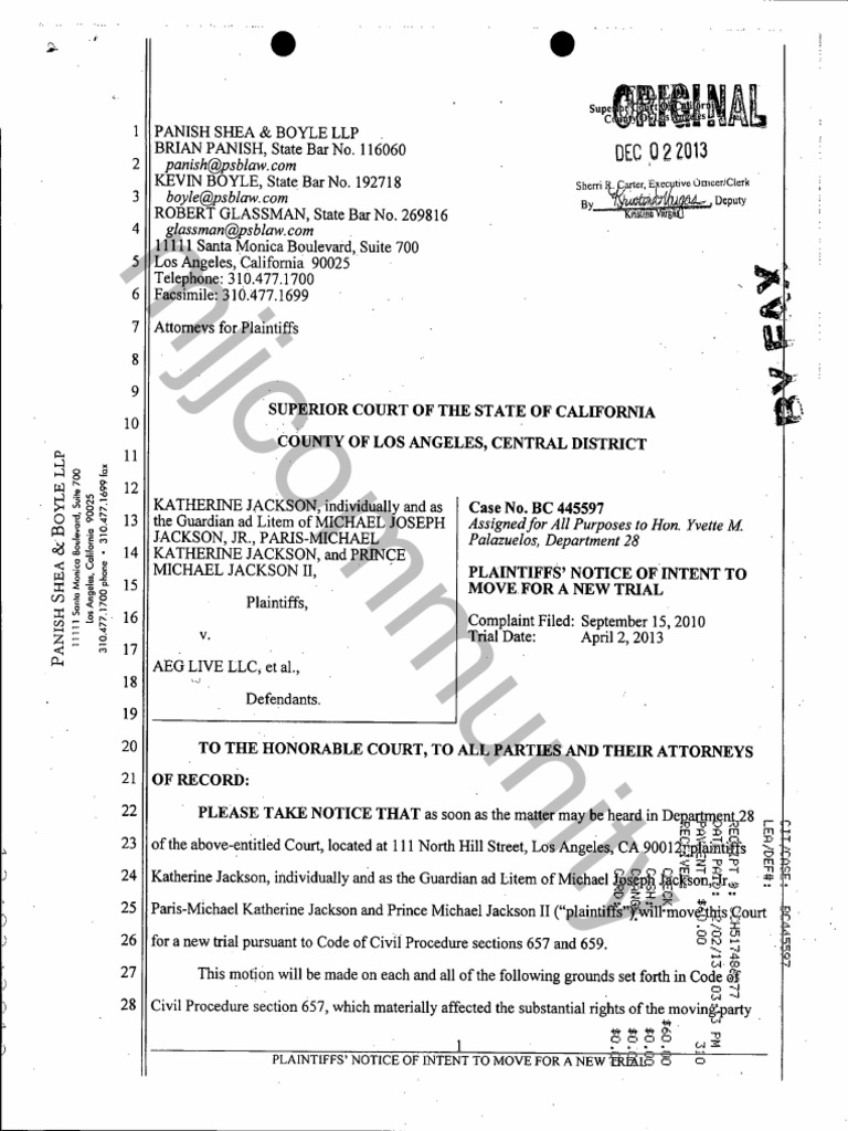 Notice of Intent To Move For A New Trial | PDF