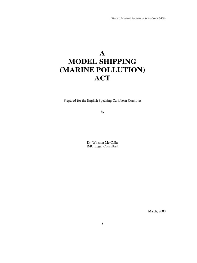 MARPOL ShippingPollutionAct Final | PDF | Territorial Waters | Sea