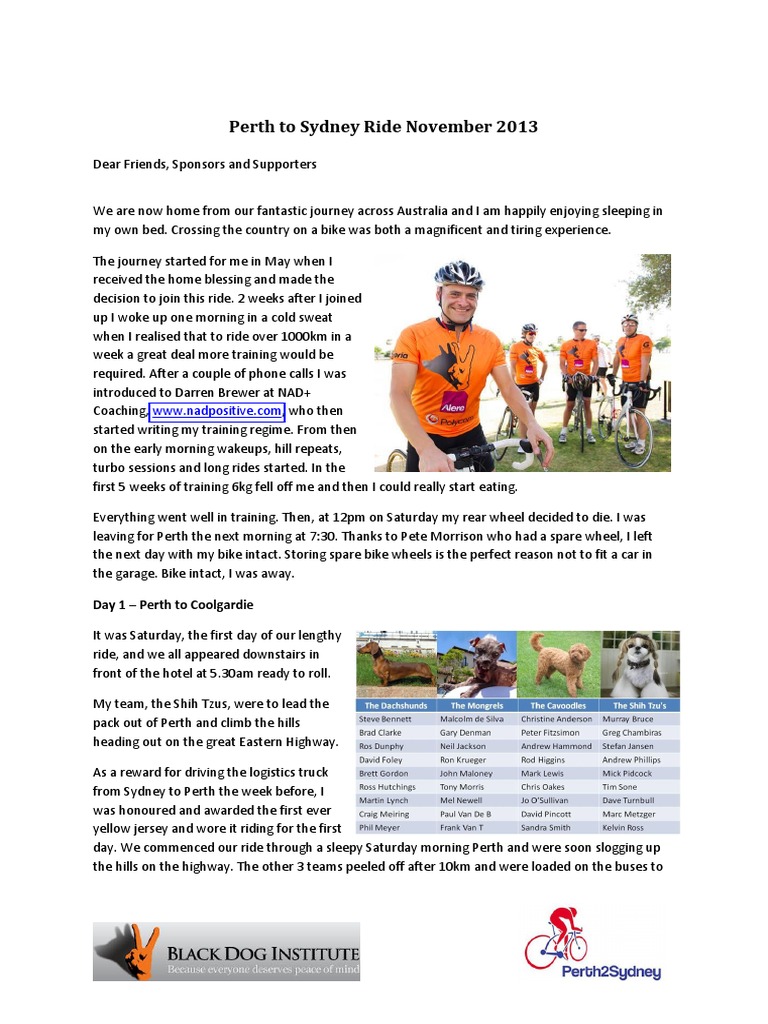 Perth2Sydney Ride Report | PDF | Brewing | Business