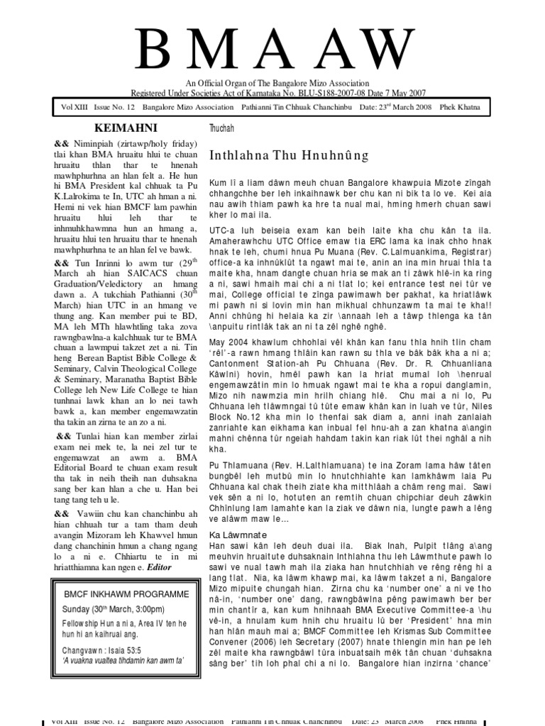 BMA Aw: 23rd March 2008 | PDF