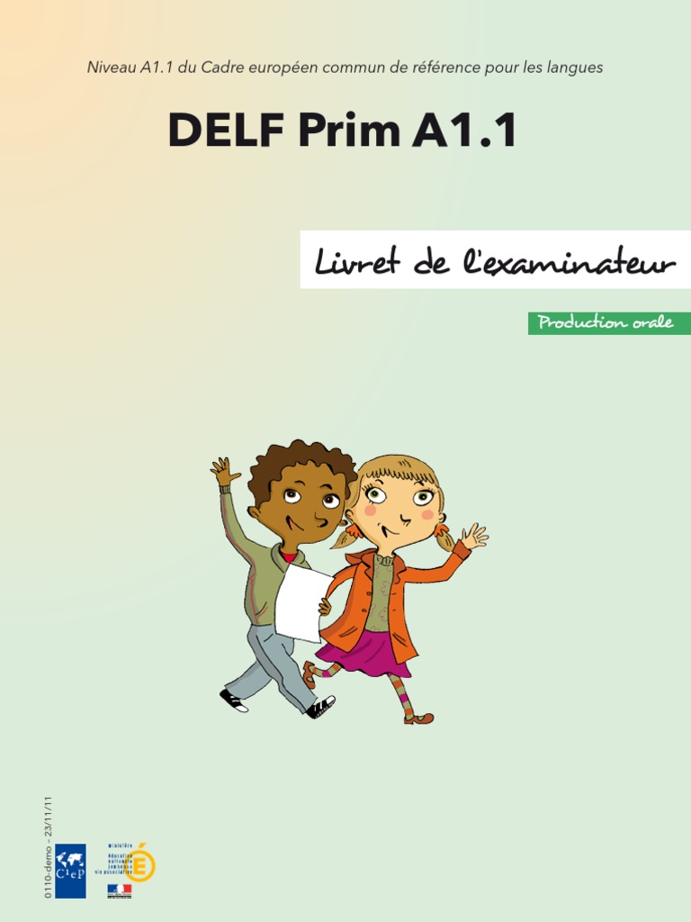 Exemple Sujet Delf Prim A1 1 Livret Examinateur | PDF | Évolution de carrière | Études des ...