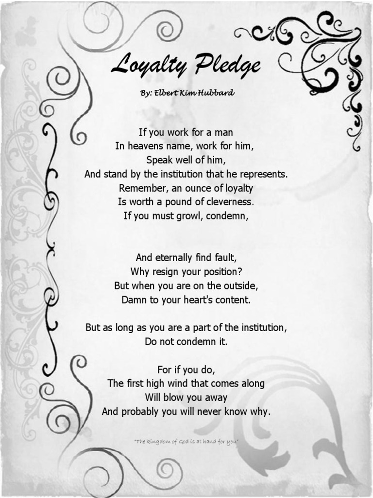 Loyalty Pledge | PDF | Theology | Religious Belief And Doctrine