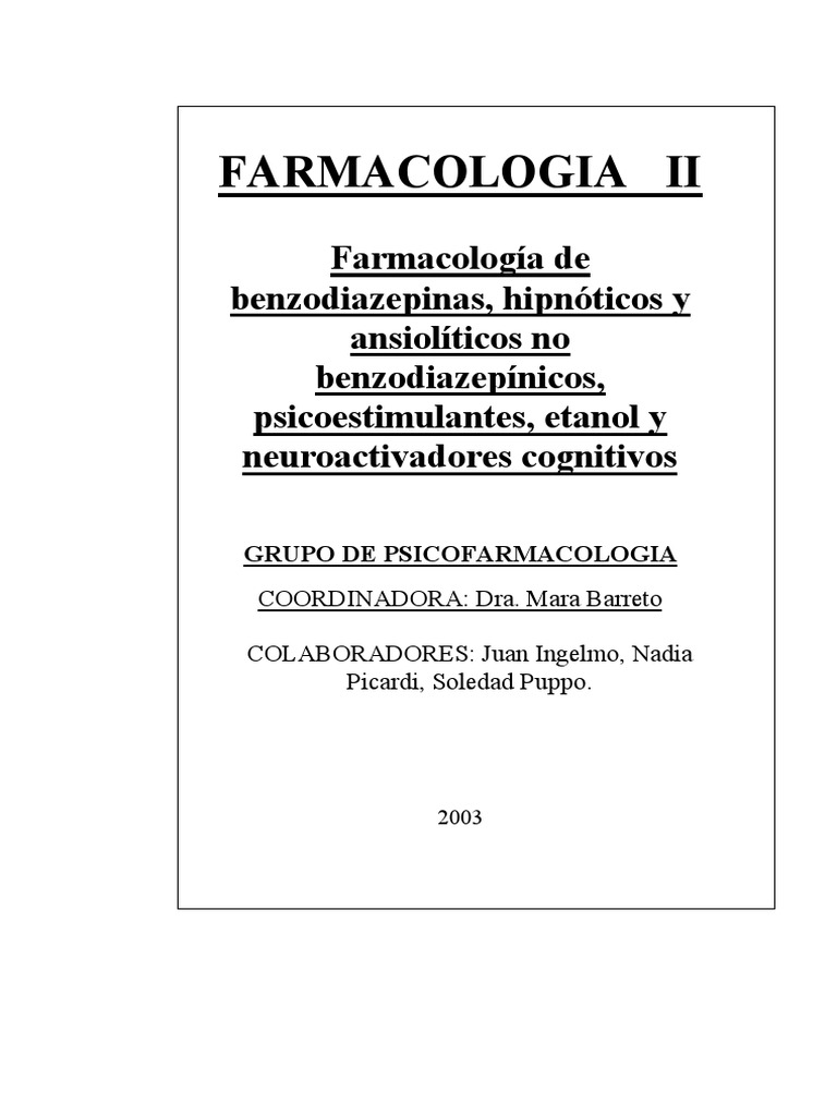 Farmacologiade Las Benzodiazepinas Ansioliticos Hipnoticos No ...