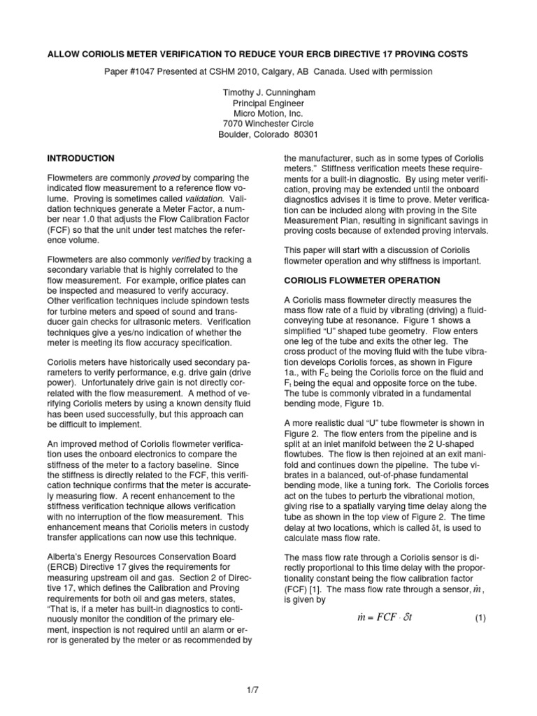 Smart Meter Verification And Proving Pdf Flow Measurement Force