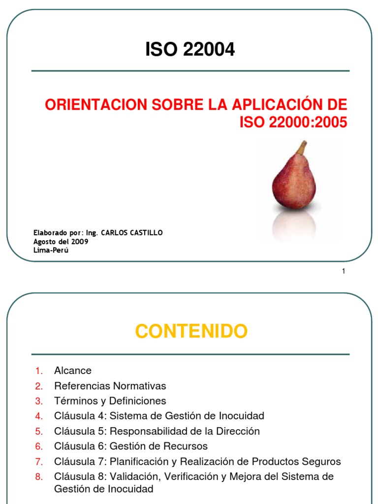 ISO 22004-Orientacion Sobre La Aplicacion de ISO 22000:2005 | PDF ...