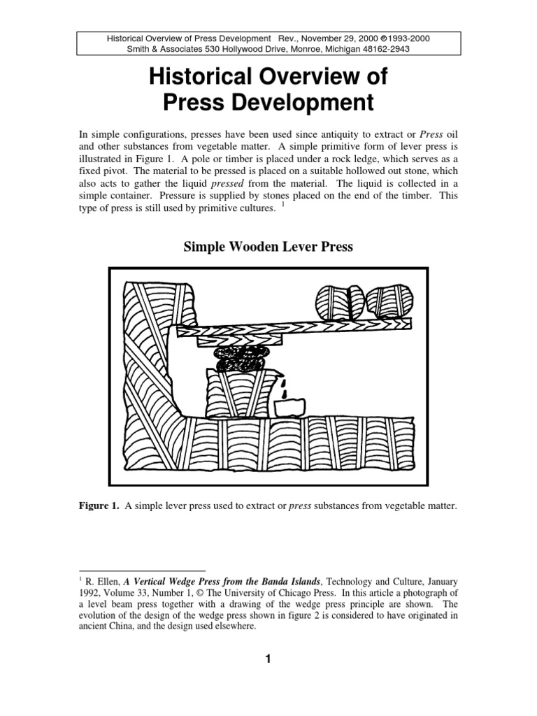 Historical Overview of Press Development | PDF | Screw | Forging