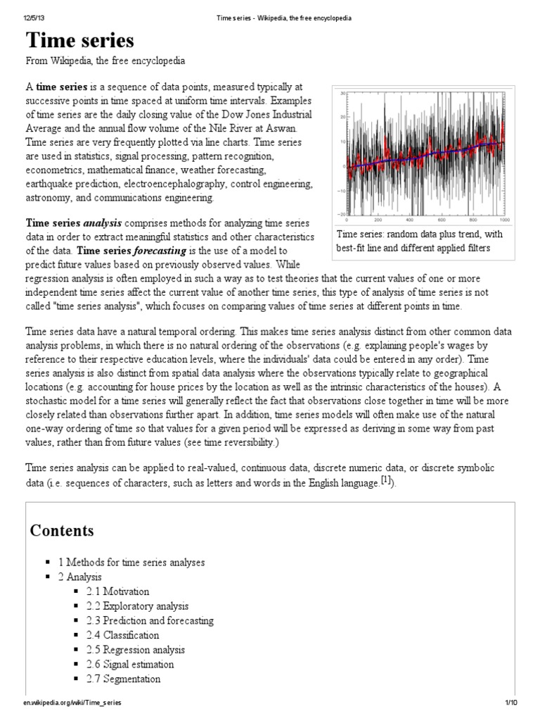 Time Series | PDF | Time Series | Statistics
