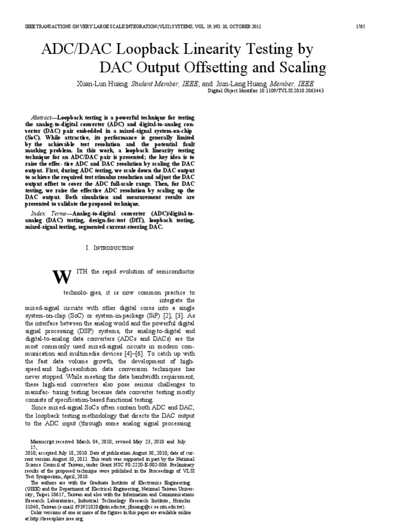 ADC DAC Loopback Linearity | PDF | Analog To Digital Converter ...