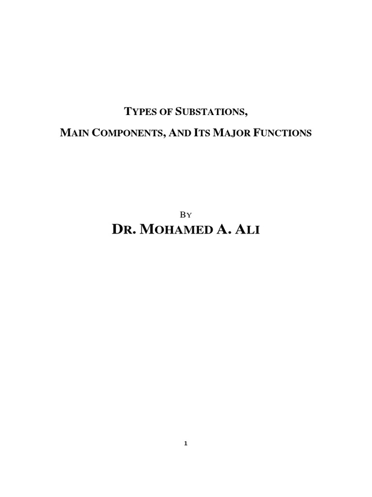 Types of Substations, Main Components, and Its Major Functions-R0 | PDF ...
