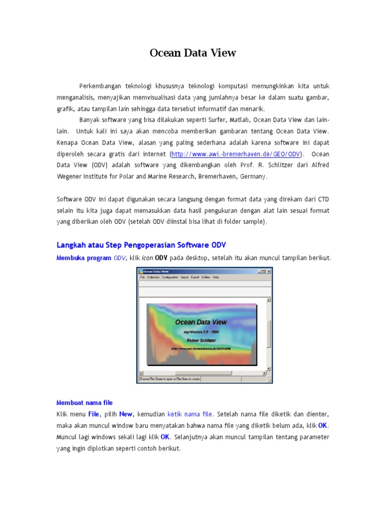 Modul Ocean Data View | PDF