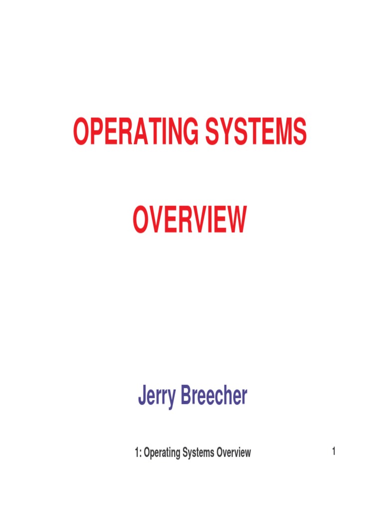Operating Systems: Jerry Breecher | PDF | Process (Computing ...