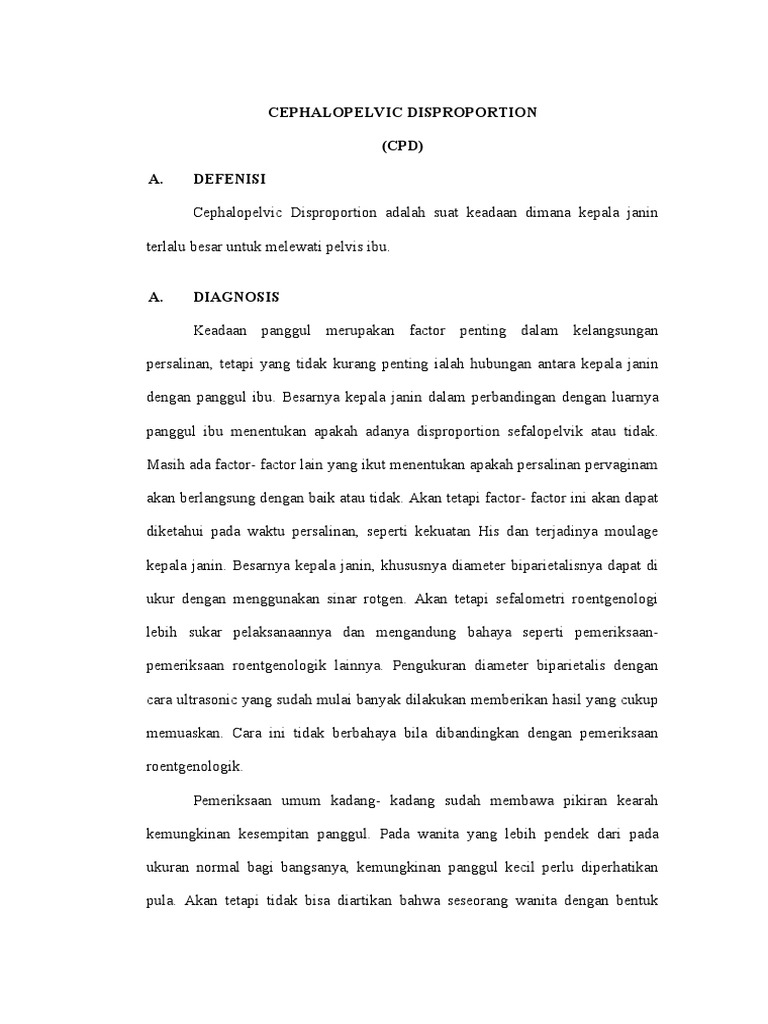 Cephalopelvic Disproportion | PDF | Kesehatan Holistik