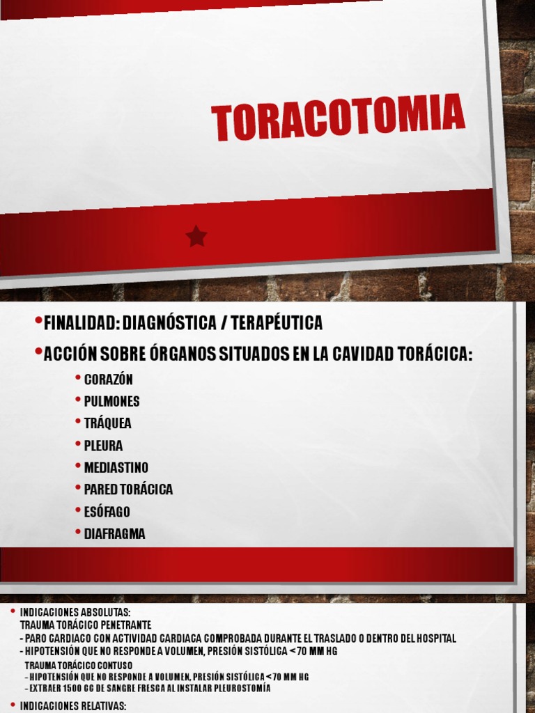TORACOTOMIA | PDF | Tórax (anatomía humana) | Enfermedades y trastornos