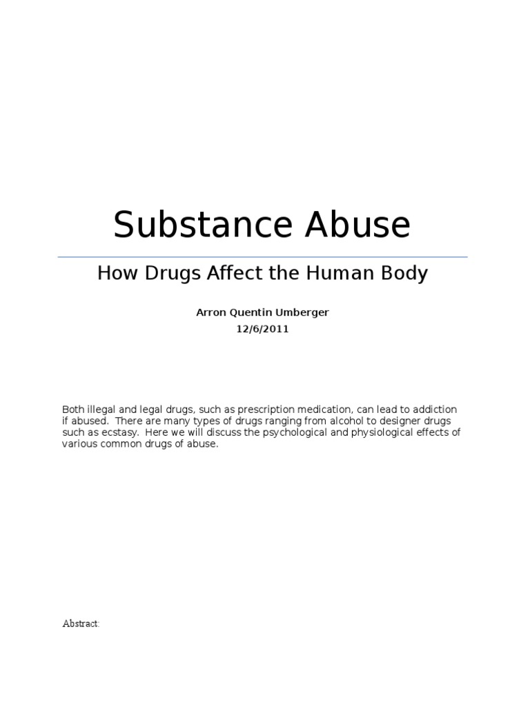 Substance Abuse | PDF | Psychoactive Drugs | Substance Dependence