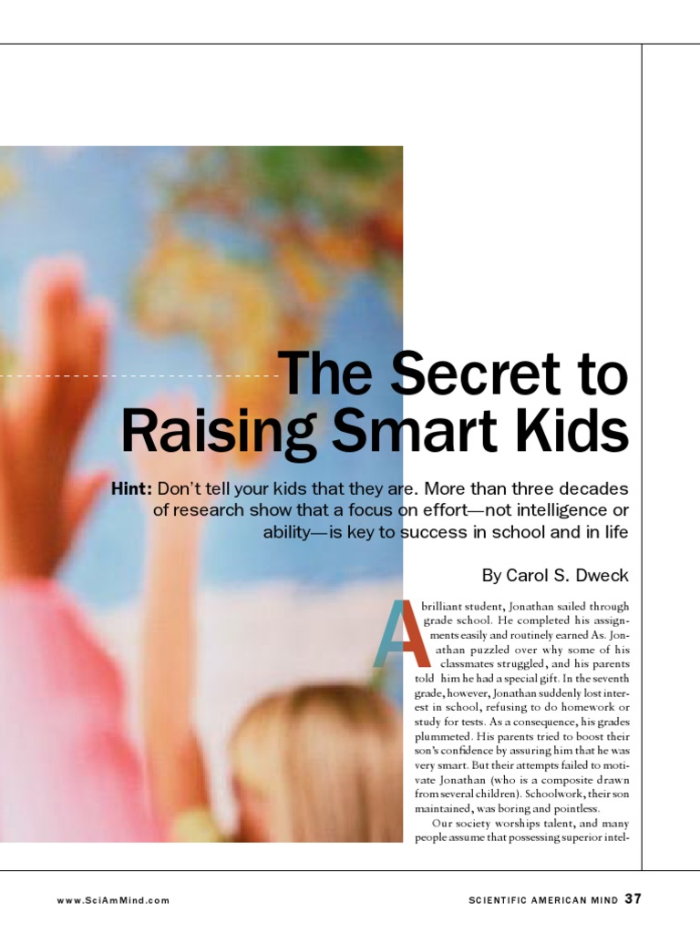 The Secret For Raising Smart Kids | PDF | Mindset | Motivation