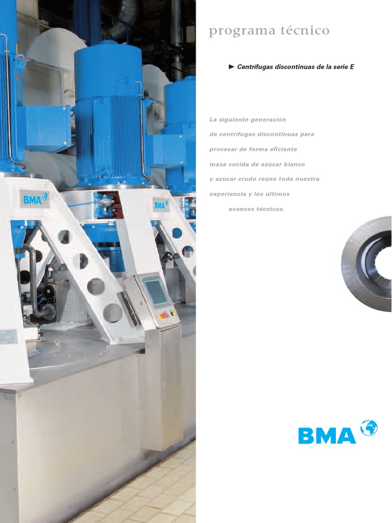 Bma Centrifugas Serie E Es | Sistema de control | Acero