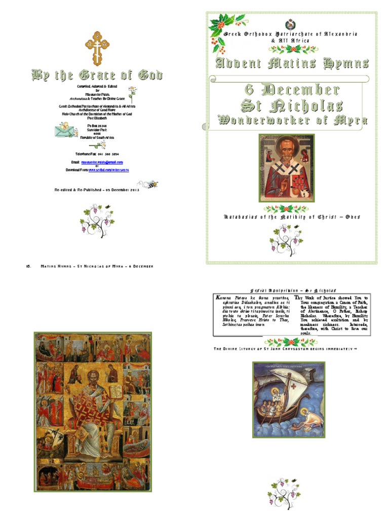 2013 - 6 Dec - ST Nicholas of Myra | PDF | Eastern Orthodox Church | Mercy