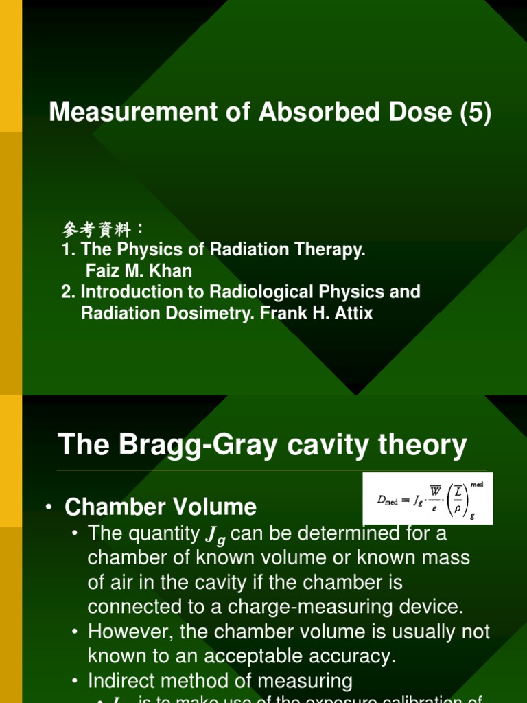 Measurement of Absorbed Dose | PDF | Dosimetry | Absorbed Dose
