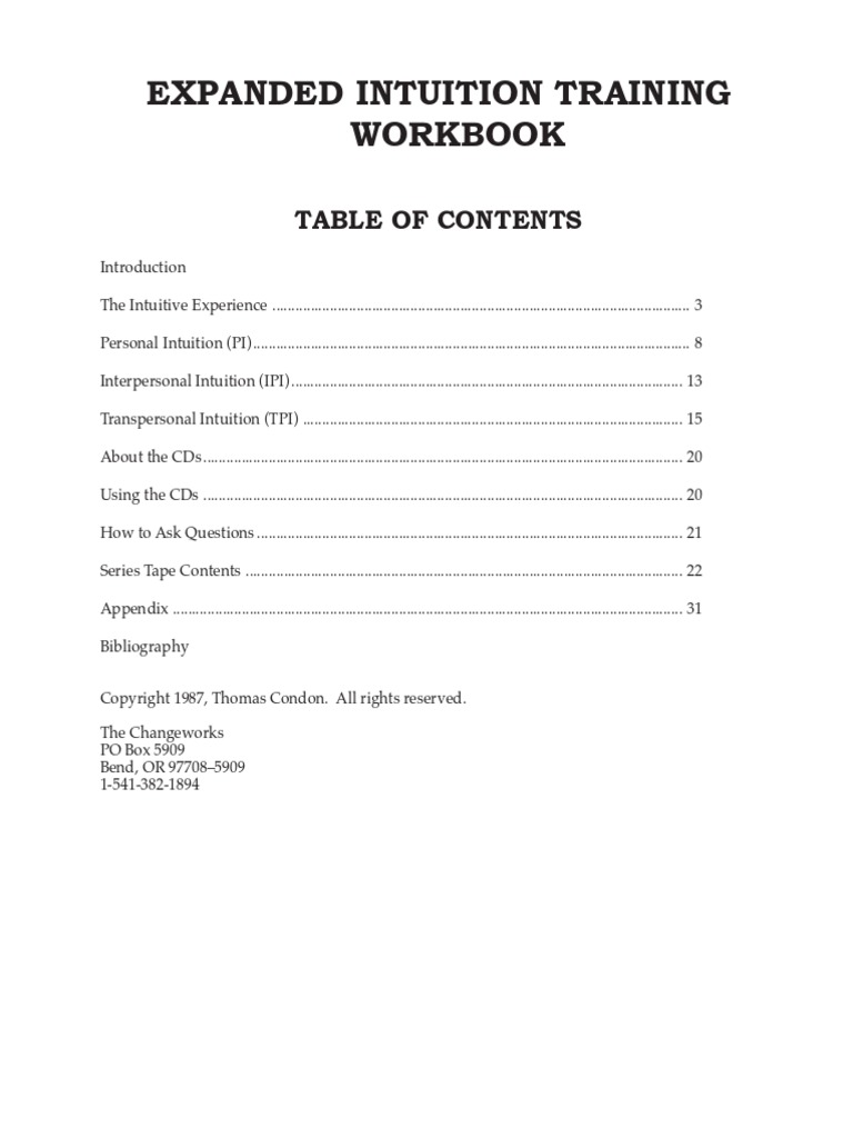 Expanded Intuition Workbook - PDF Format | PDF | Intuition | Feeling