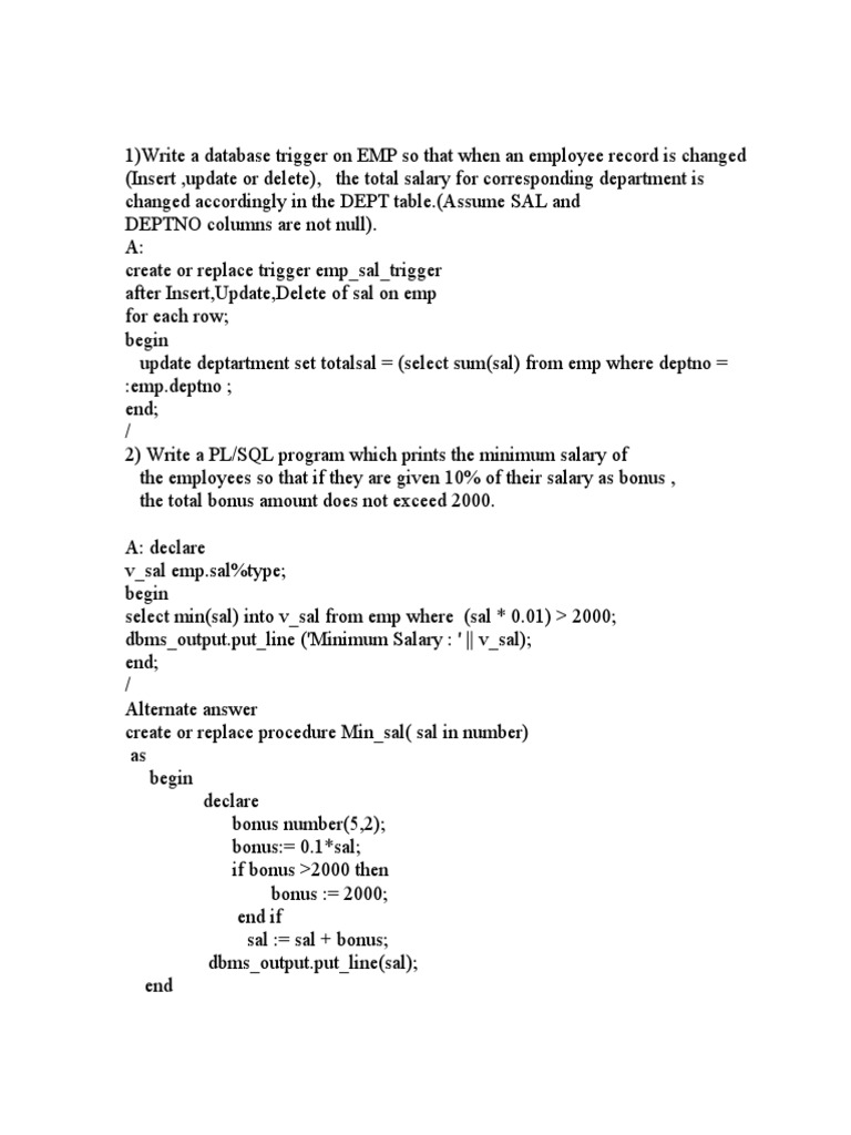 PL SQL Exercises | Download Free PDF | Sql | Information Retrieval