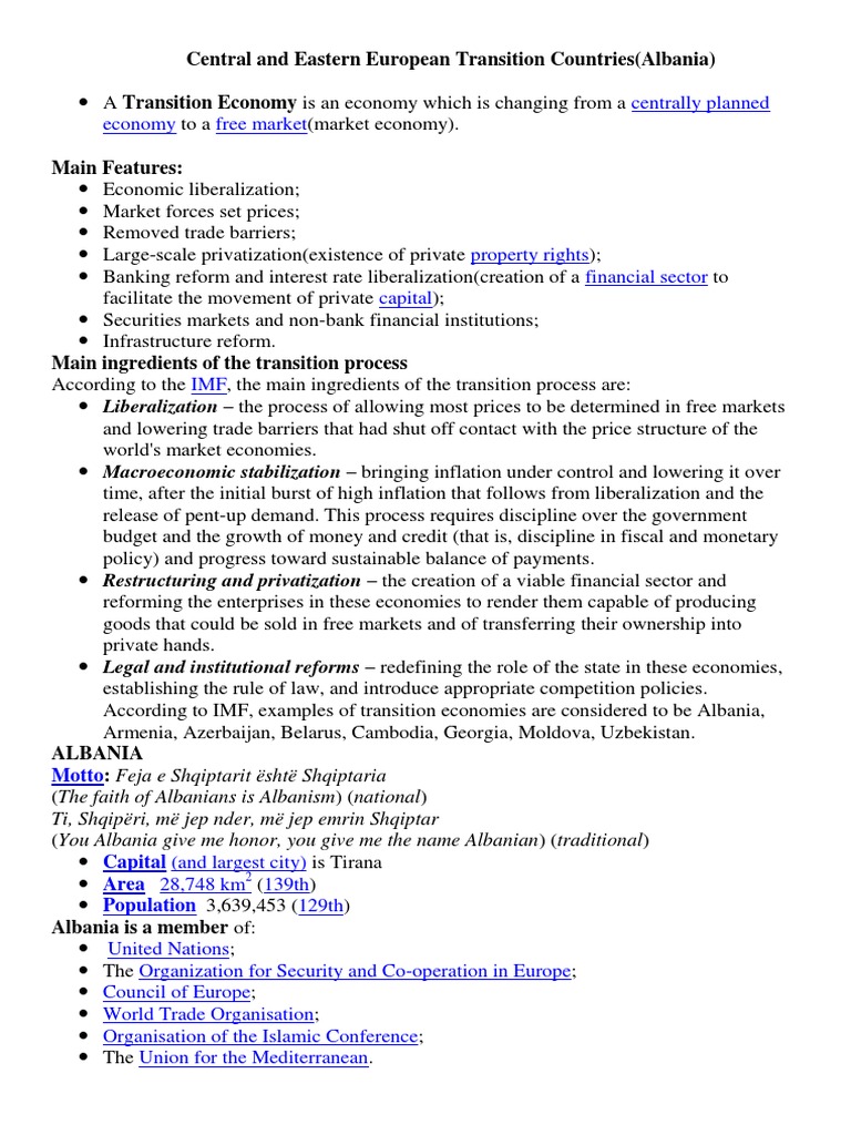 Central and Eastern European Transition Countries | PDF | Transition ...