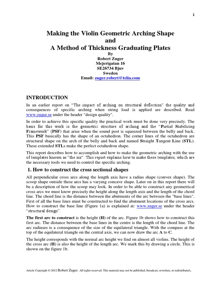 Making The Violin Geometric Arching Shape - Kopia | PDF | Buckling | Column