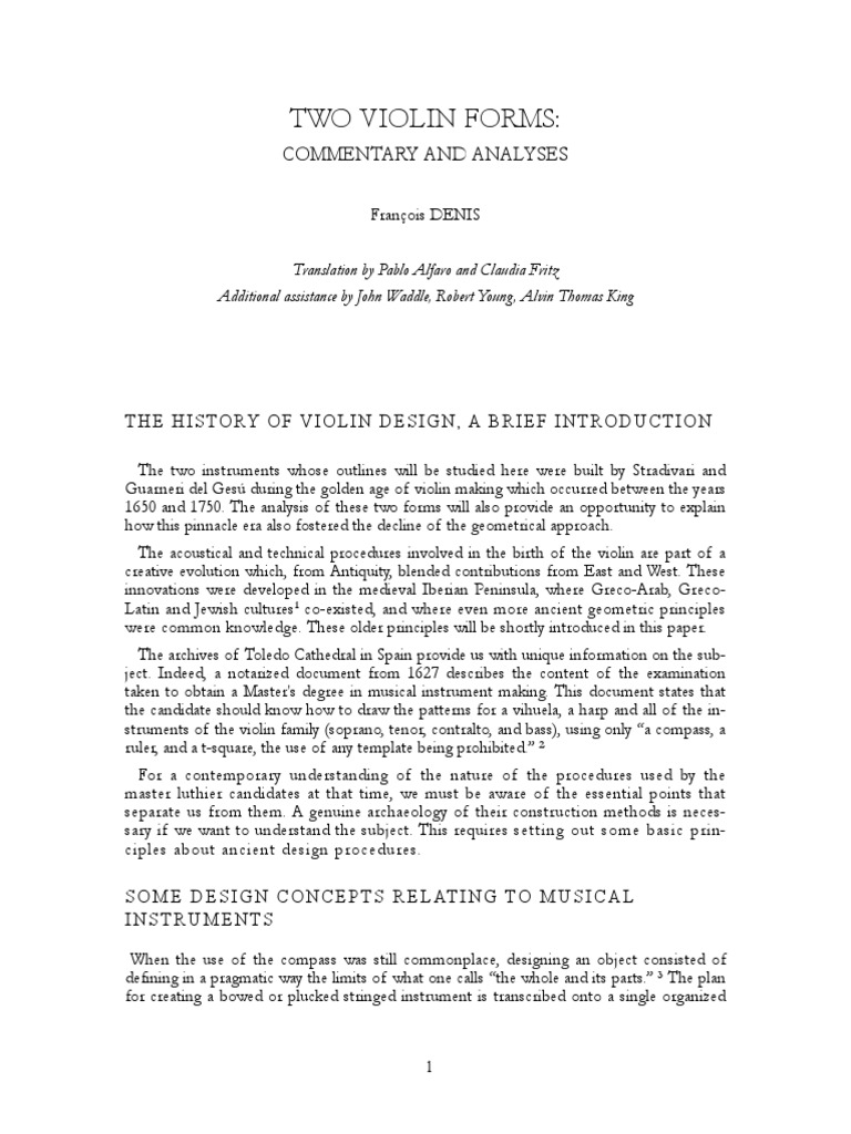 Two Violin Forms:: Commentary and Analyses | PDF | Geometry | Violin