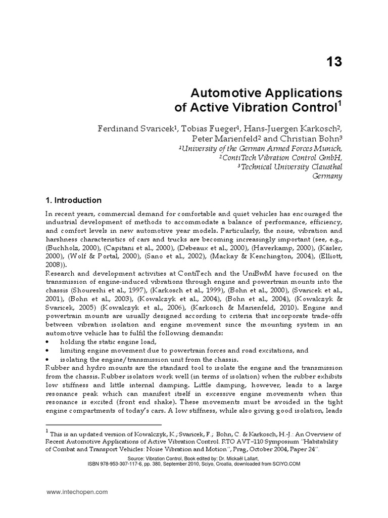 InTech-Automotive Applications of Active Vibration Control | PDF ...