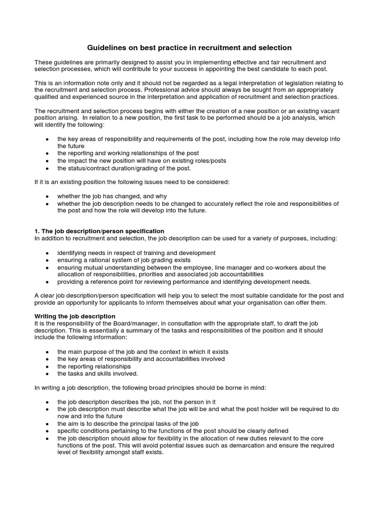 Best Practices for Recruitment Guidelines | PDF | Recruitment | Employment