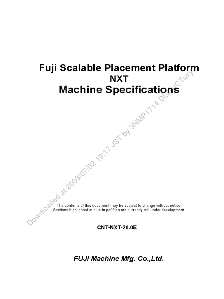 Machine Specifications: Fuji Scalable Placement Platform | PDF ...