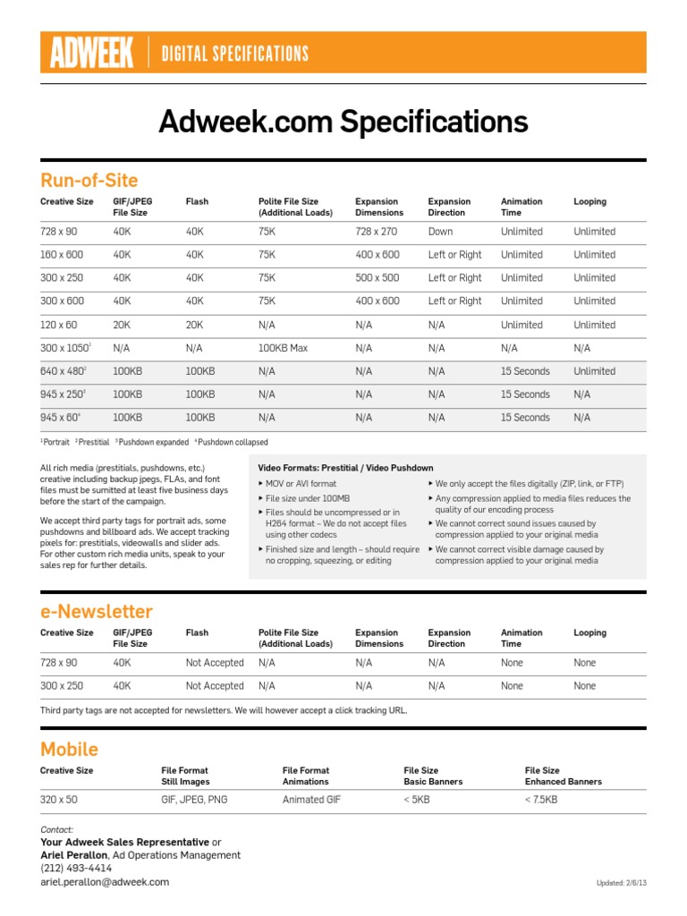Digital Specifications 2013 B | PDF | Computers