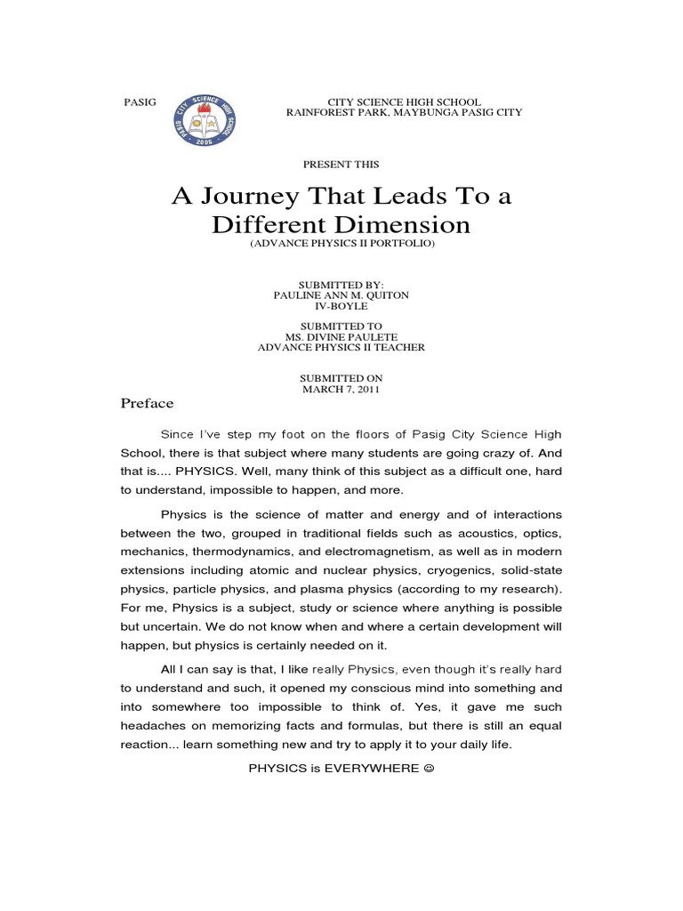 My Physics Portfolio | Download Free PDF | Physics | Physical Sciences