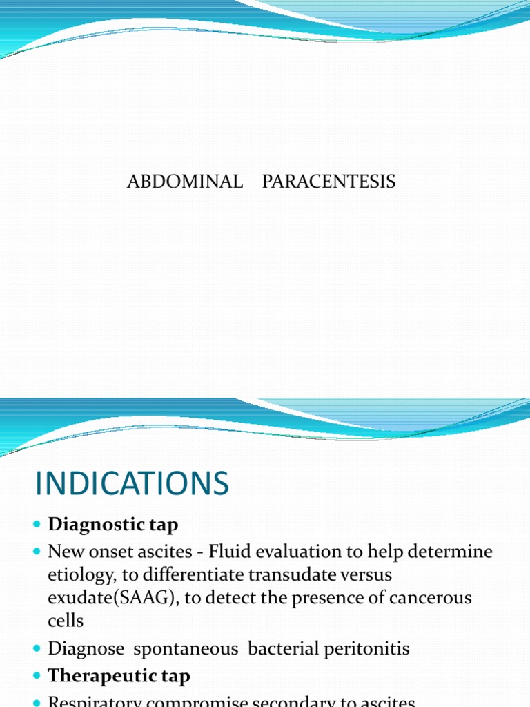 Paracentesis PDF | PDF | Medical Specialties | Clinical Medicine