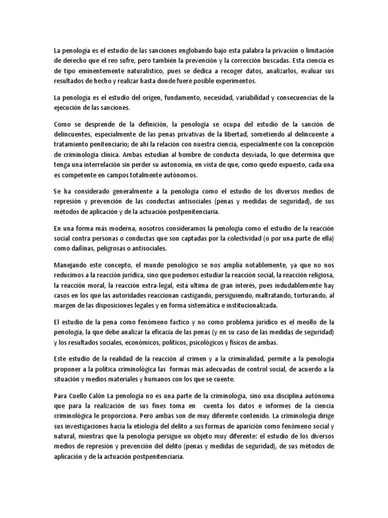 Utilidad de La Penología | PDF | Criminología | Criminología