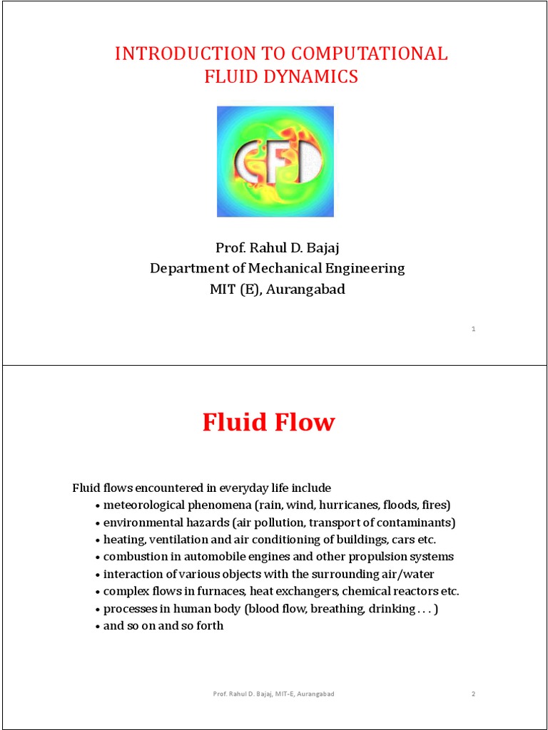 Fluid Flow: Introduction To Computational Fluid Dynamics | PDF | Computational Fluid Dynamics ...