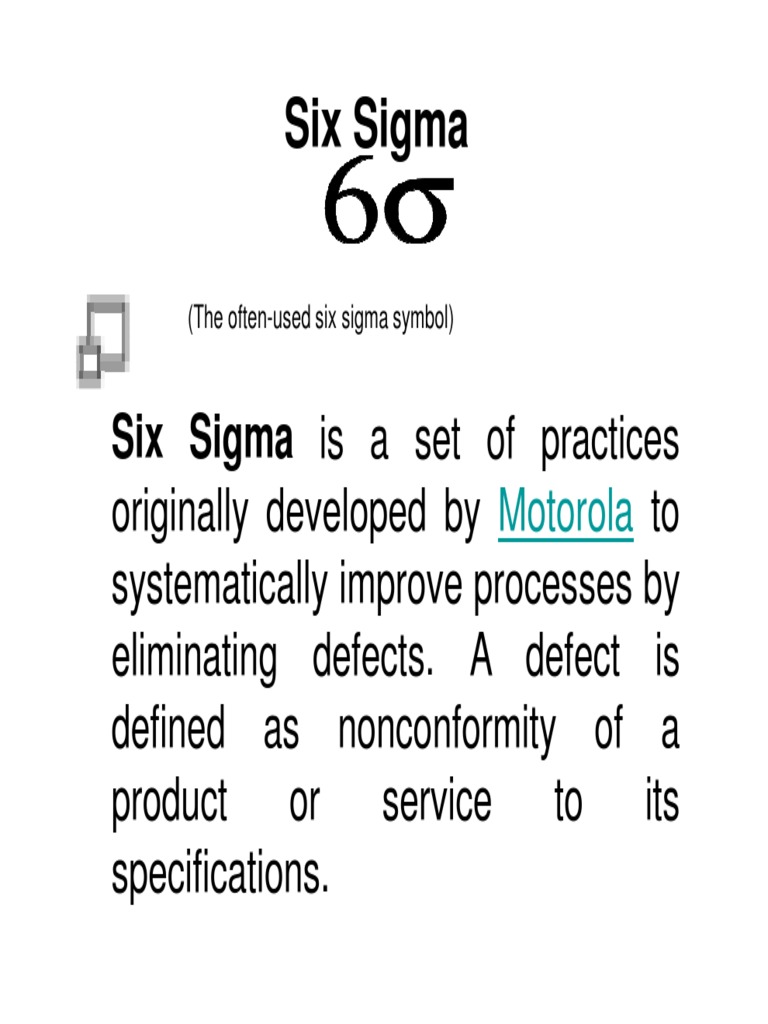 Six Sigma Basics | PDF | Six Sigma | Business Process