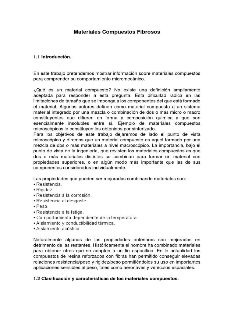 Materiales Compuestos: Fibrosos y Plásticos | PDF | Plástico reforzado ...
